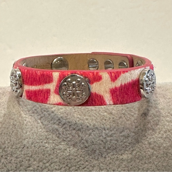 Rustic Cuff | Jewelry | Rustic Cuff Bracelet Pink White Calf Hair ...